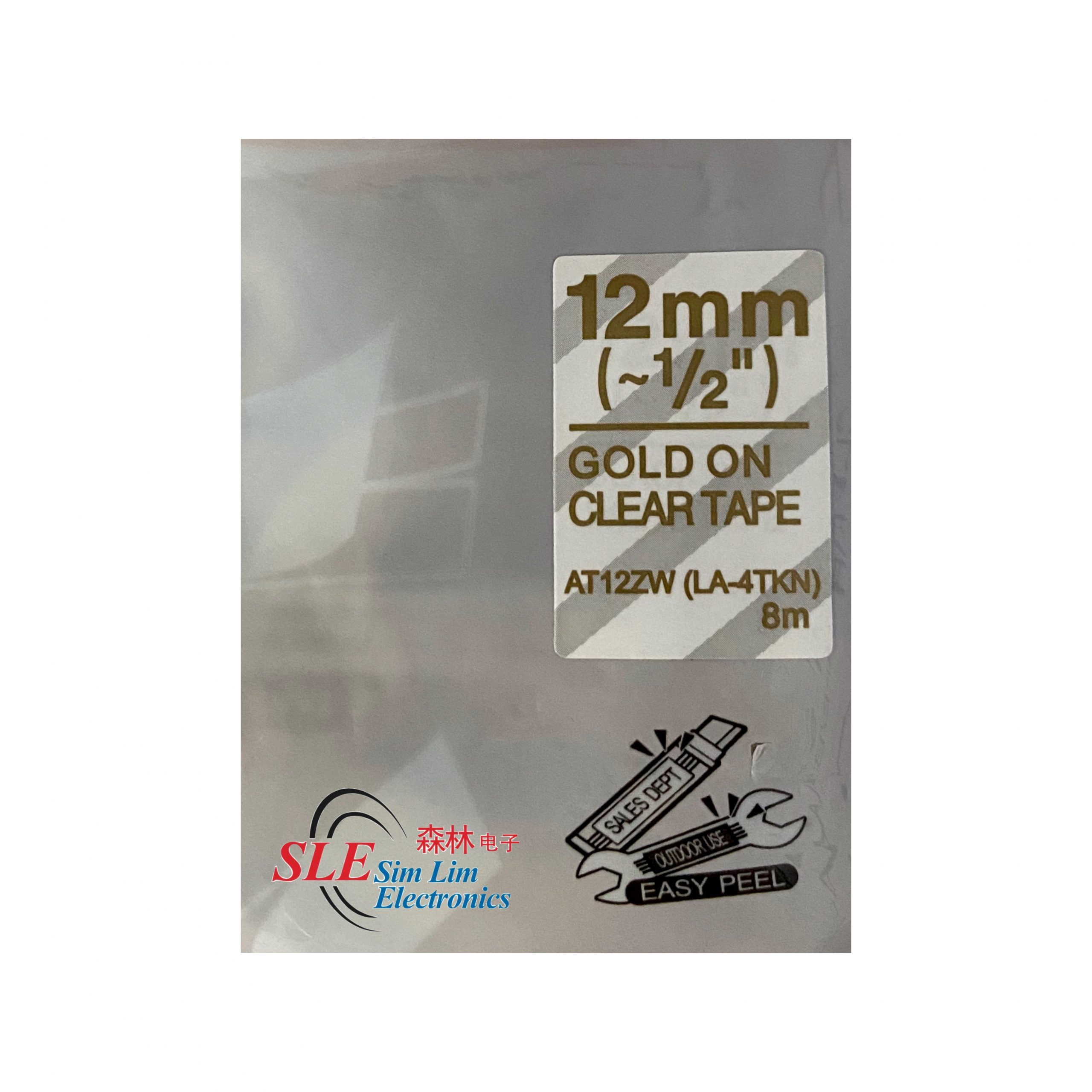 Compatible AE 12mm Gold ink on Clear Tape Label for Epson - Sim Lim ...